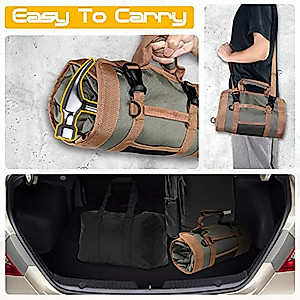 Tsmsv Tool Roll Up Bag, Roll Up Tool Bag, Roll Tool Organizer With 3 Detachable Pouches, Tool Roll Pouch For Mechanic/Electrician/Motorcycle/Truck