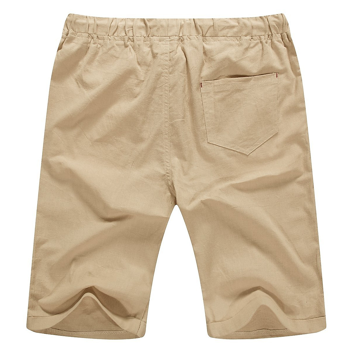 NITAGUT Men's Linen Casual Classic Fit Short Drawstring Summer Beach Shorts (S (US 32-34), 02Khaki)