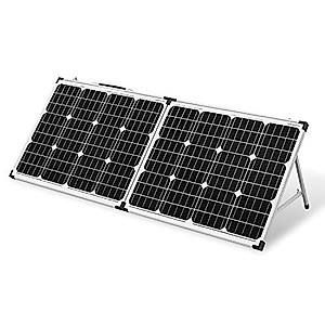 DOKIO Foldable Solar Panel 100 Watt Monocrystalline Solar Suitcase Portable with Controller to Charge 12V Batteries (All Types: Vented AGM Gel) Caravan RV Boat Camper…
