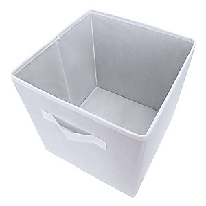 EZOWare Set of 12 Foldable Basket Bin Collapsible Storage Cube For Nursery, Kids Toys Organizer, Shelf Cabinet - ( Pale Dogwood + White )
