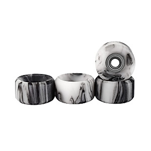 Teak Tuning Apex 61D Urethane Fingerboard Wheels - Slim Bowl Shaped, 7.5mm Diameter - ABEC-9 Stealth Bearings - Made in The USA - Grey & White Swirl Colorway