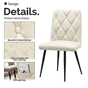 HOMYEDAMIC Button Tufted Dining Chairs Set of 2, Parsons Diner Chair Upholstered Fabric Dining Room Chairs Stylish Kitchen Chairs for Restaurant Home Kitchen