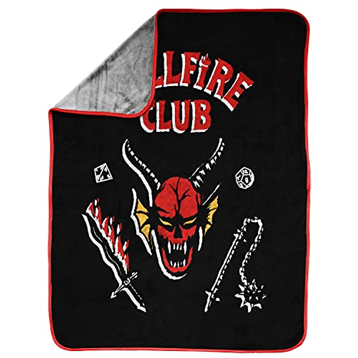 Stranger Things Defeat Hellfire Throw Blanket - Bedding Meausres 46 x 60 Inches - Fade Resistant Super Soft Fleece