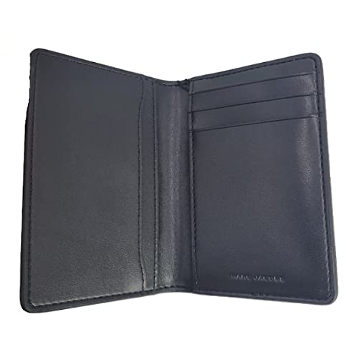 Marc Jacobs S110L01RE21 Black Pebbled Leather With White Accent Women's Wallet