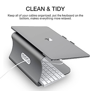 Bestand Laptop Stand Aluminum Cooling Computer Stand Holder for Apple MacBook Air Pro 11-16" Laptops (Gray)