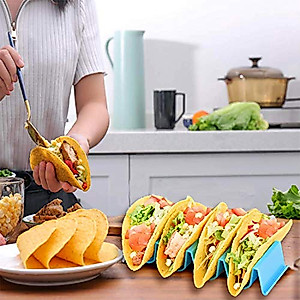 Taco Holder, Taco Holder Stand Set of 6, PP Health Material Taco Rack, Good Holder Stand on Table, Hold 4 Hard or Soft Shell Taco, Safe for Baking as Truck Tray