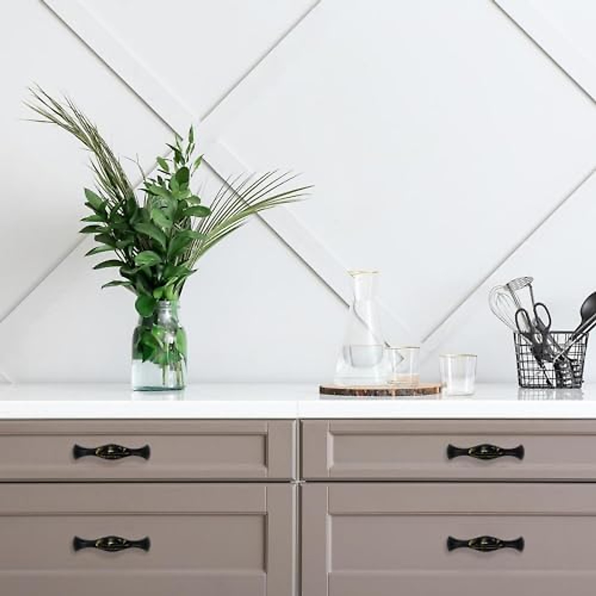 Pull Handle Fence Handle Long Cabinet Handles for Interior, Closet, Drawer, Outdoor, Garage, Golden Feather