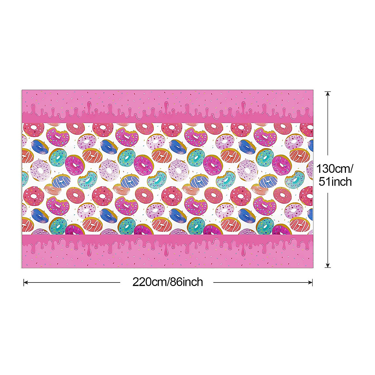 PHOGARY 3 Pack Donut Theme Tablecovers, Disposable Tablecloth, Dessert Time Party Supplies, Ideal for Girl Birthday Parties, Baby Showers, Donut Parties