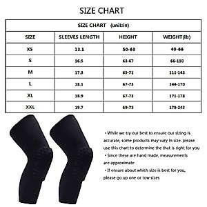 PISIQI Knee Pads Compression Pads Long Leg Sleeve Collision Avoidance Brace Protection Knee Sleeve for Basketball Football Volleyball Cycling (1 Pair)
