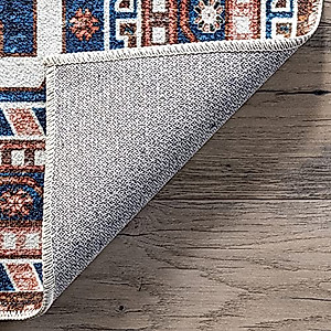 nuLOOM Nevaeh Machine Washable Bohemian Medallion Area Rug, 9' x 12', Blue