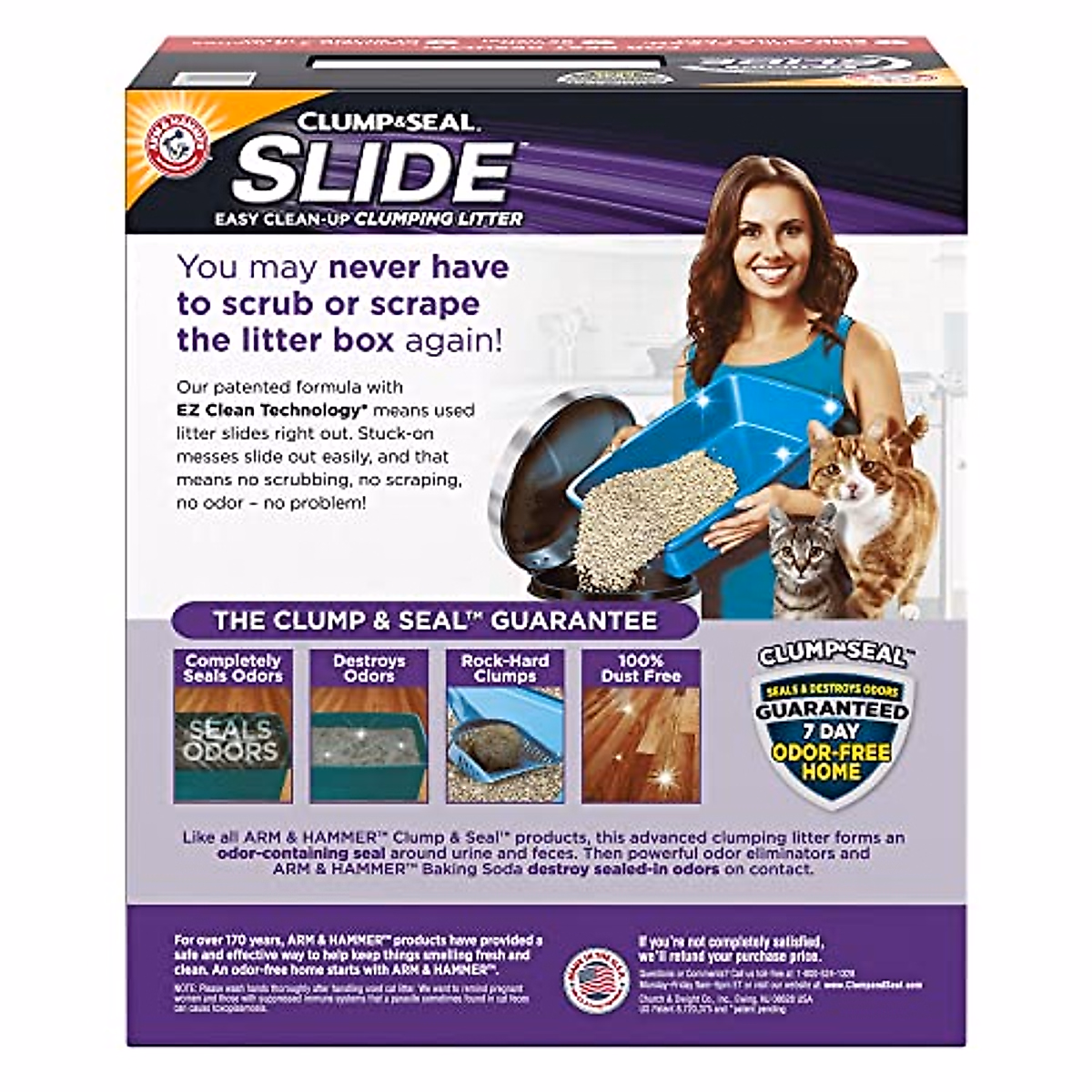Arm & Hammer Platinum SLIDE Easy Clean, Clumping Litter, Multi-Cat, 37 Lbs