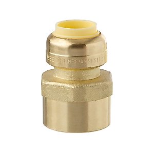 LittleWell ACPF8FPT12 Brass 1/2'' Push-Fit X 3/4'' NPT Female Pipe Thread Coupling