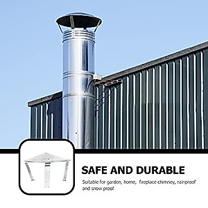 Roof Vent Proof Accessories Metal Chimney Smokestack Spark Weather Topper Steel Stainless Insulation Top Cover All Wind Silver Rainproof Round Arrestor Practical Cap