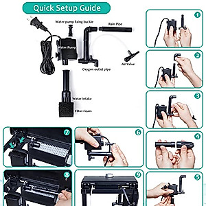 iPriro Glass Betta Aquarium Starter Kits Fish Tank with LED Light and Temp Display 1.5 Gallon, Top Filtration, Gravel Cleaners, Cleaner Tool 4 in 1