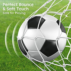 Deekin 6 Pcs Soccer Ball Bulk with Pump Teamwork Outdoor Sport Soccer Ball Bulk Game Training Soccer Ball for School Sport Teen Adult Child(Size 3,Black)