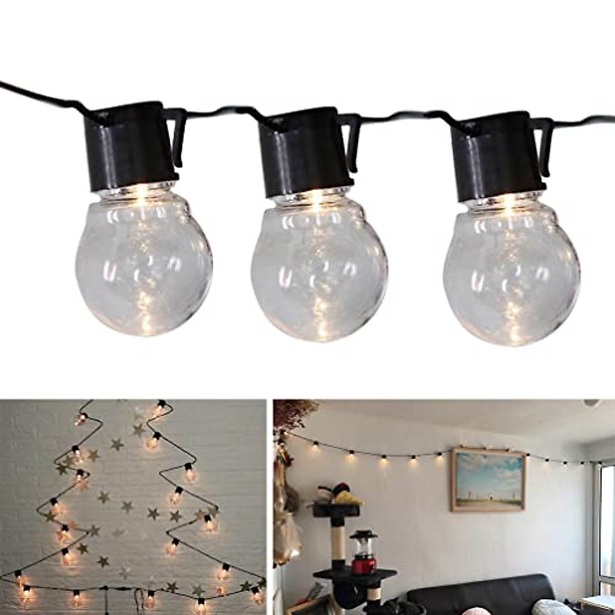balacoo LED Globe Balls String Lights: Clear Crystal Ball Fairy Lights Indoor Outdoor Decorative Christmas Tree Lights 10LED for Garden Patio Yard Home Parties