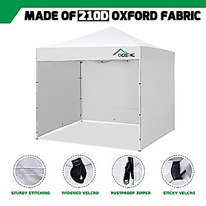 ACEPIC Instant Canopy Tent SideWalls for 10x10 FT Pop Up Canopy, 210D Polyester Waterproof, White (1PCS Sidewall Only, Canopy Tent NOT Included)