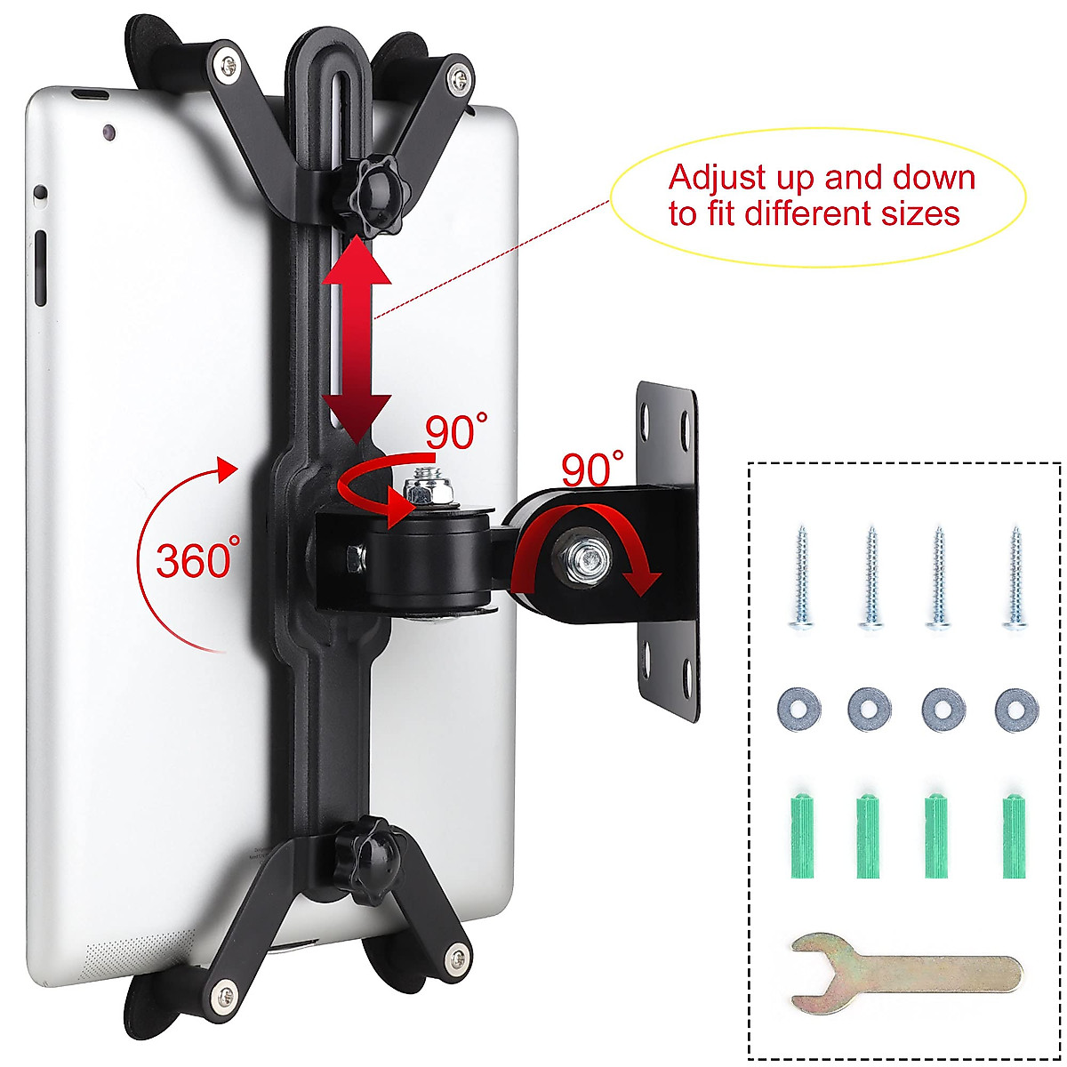 GSRUAN Tablet Wall Mount, Suitable for 7 to 13 inch Tablet PCs, Homes, Classrooms, Medical Places, Business （Black）