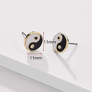 Balancing Duality Yin and Yang Symbol Tai Chi Bagua Yin Yang Life Balance Earrings for Women Inspiration Jewelry