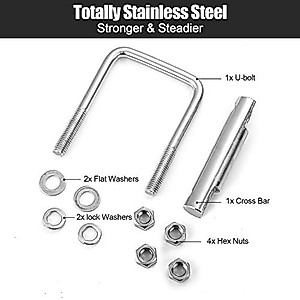 CZC AUTO Hitch Clamp Stainless Steel Anti-Rattle Stabilizer Cross Clamp 2 Inch for Hitches On Trailers of Trucks SUV Vans RV, Hitch Tightener for Hitch Tray Cargo Carrier Bike Rack Trailer Ball Mount