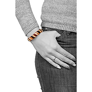 AMBERAGE Natural Baltic Amber Stretch Bracelet for Women - Hand Made from Polished/Certified Baltic Amber Beads(Multi)