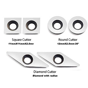 YUFUTOL Carbide Woodturning Tool Mini Size (3 Piece Set) Includes Diamond Shape, Round and Square Turning Tools With Comfort Grip Handles Perfect For Turning Pens or Small to Mid-Size Turning Project