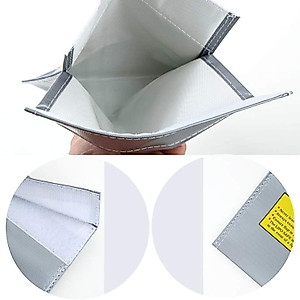 RLECS RC Lipo Safe Bag Fireproof Lipo Guard Silver Lithium Charging Bag High Temperature Resistant Battery Sack 23x30cm