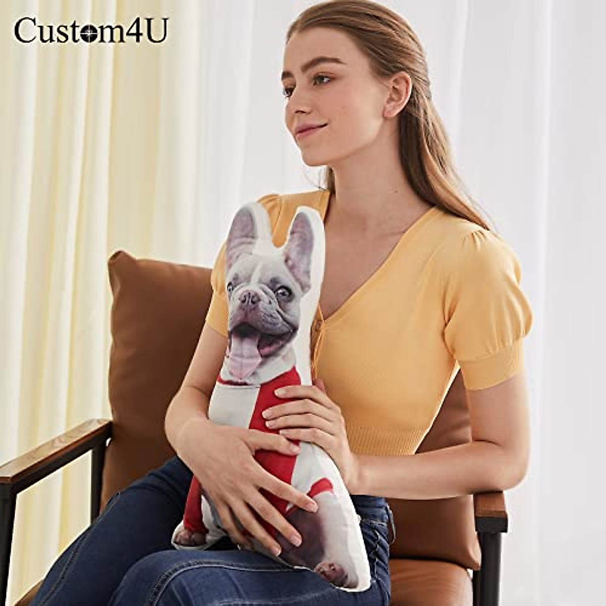 Custom4U Custom Pet Shaped Pillow with Pictures Personalized Funny Pillow Customized Photos Pet Pillow