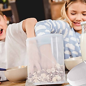 2 Pc Dry Food Storage Cereal Dispenser Pasta Rice Container BPA Free 4.8 Liters, White