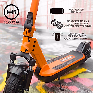 Hover-1 Pro Series Boss Foldable Electric Scooter with 500W Brushless Motor, 20 mph Max Speed, 10” Honeycomb Tires and 24 Mile Range
