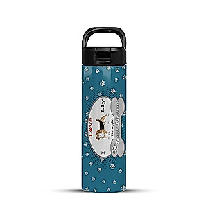 Bleu Reign 20oz Insulated Personalized Water Bottle Custom Name I Love My Dog Beagle Stainless Steel with Straw