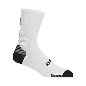 Giro HRc+ Grip Unisex Adult Training & Racing Cycling Crew Socks - White/Black (2021), Large