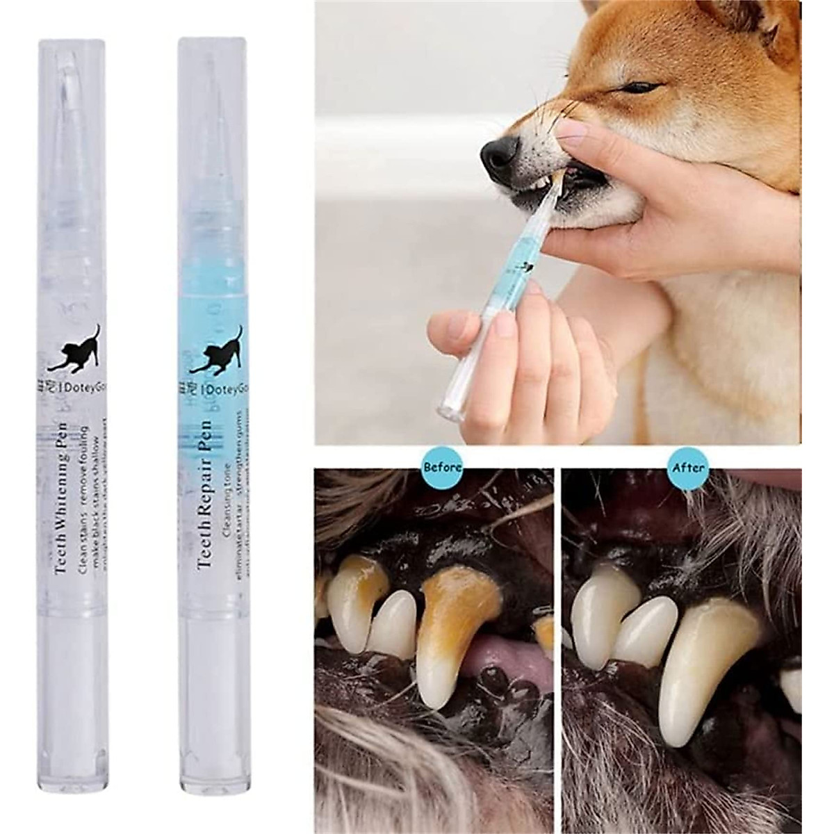 Natural Plant Substance - Pet Teeth Repairing Kit Pet Dog/Cat Teeth Cleaning Pen for Dental Care,Pet Teeth Whitening Pen Tool Pet Dog/Cat Beauty (Pet Teeth Repairing Kit)
