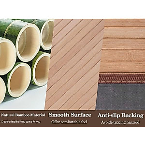 Qriocioa Small Bamboo Area Rug 31.5''x20'', Non Slip Bamboo Runners Rug for Hallways Entryway, Small Bamboo Floor Mat Easy to Mainten, Floor Protector Mat Neutral Area Rug