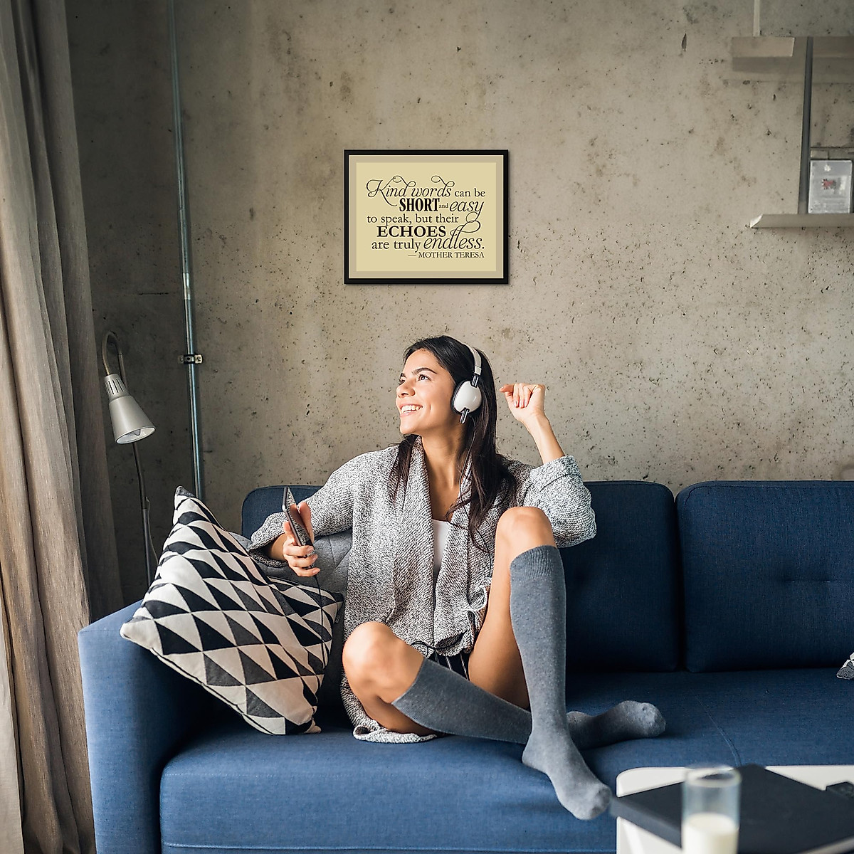 Kind Words Are Endless - Inspirational Wall Decor, Motivational Wall Art w/Mother Teresa Quote. Wall Print For Living Room, Home Decor, Bedroom Decor, Office Decor & School Decor, Unframed - 10 x 8