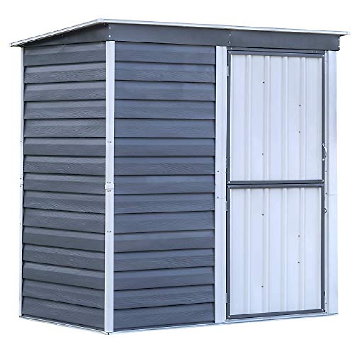 Arrow Shed SBS64 Shed-in-a-Box Compact Galvanized Steel Storage Shed with Pent Roof, 6'x4', Charcoal