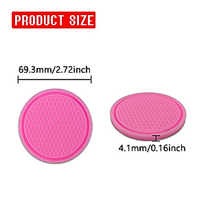 BEYPOVK Car Cup Holder Coaster, 4 Pack Universal Auto Anti Slip Cup Holder Insert Coaster, Silicone Coaster Car Interior Accessories (Pink)