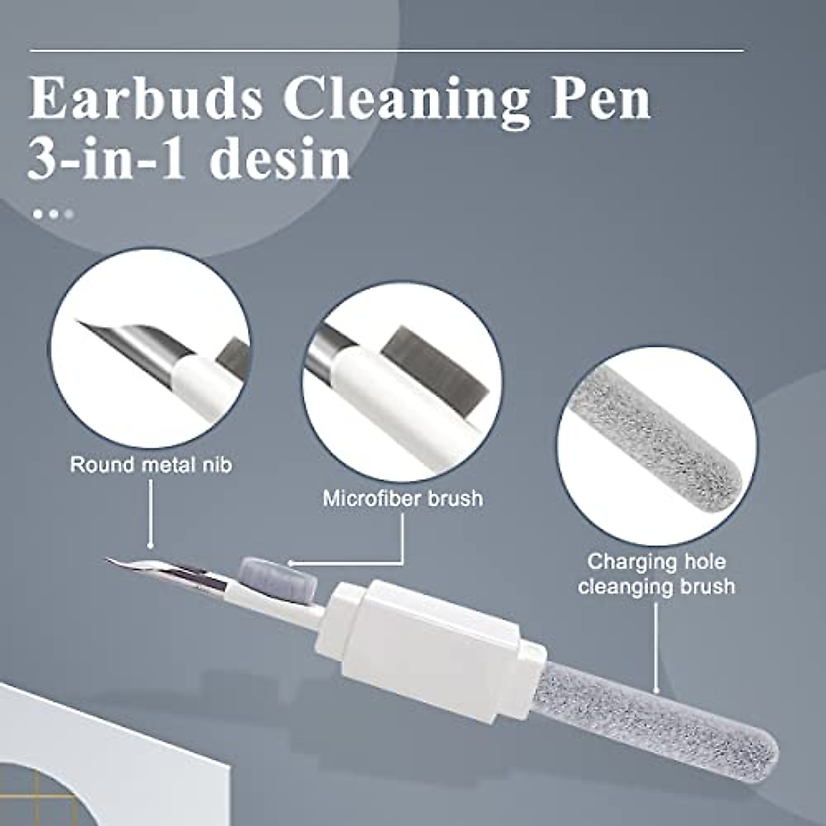 Cleaner Kit for Earbuds, Wireless Headphones Cleaning Kit , Cleaning Pen for Airpods、Huawei 、Samsung 、MI、 Earbuds Earphones Charging Ports