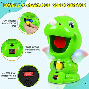 Movable Dinosaur Shooting Toy Guns for Kids with 2 Air Pump Guns Target Shooting Games and 46 Foam Balls,Party Toys with Score Record,Sound and LED,Gifts for Boys & Girls Toy Ages 4 5 6 7 8 Years Old