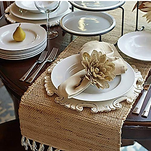 Hand-Made Table Runner - 13'' x 72'' Vintage Farmhouse Mats for Parties, Dining Table, Coasters - Decorative Jute Natural Fibers - Eco-Friendly Accessory - Natural – The Home Talk Store