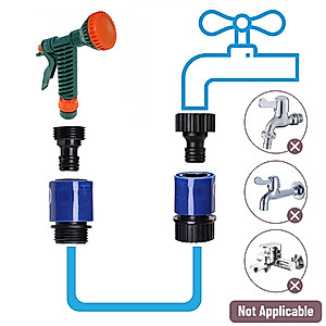 Bates- Garden Hose Quick Connectors, 4 Set, 3/4 Inch, Male and Female, Plastic Hose Connector, Garden Hose Quick Connect Hose Fittings, Water Hose Quick Connect Fittings, Quick Release Hose Connector