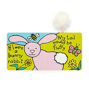 If I were a Rabbit: A Baby Touch and Feel Board Book by Jellycat, Tulip Pink Bunny | Children's Book | Baby Gift