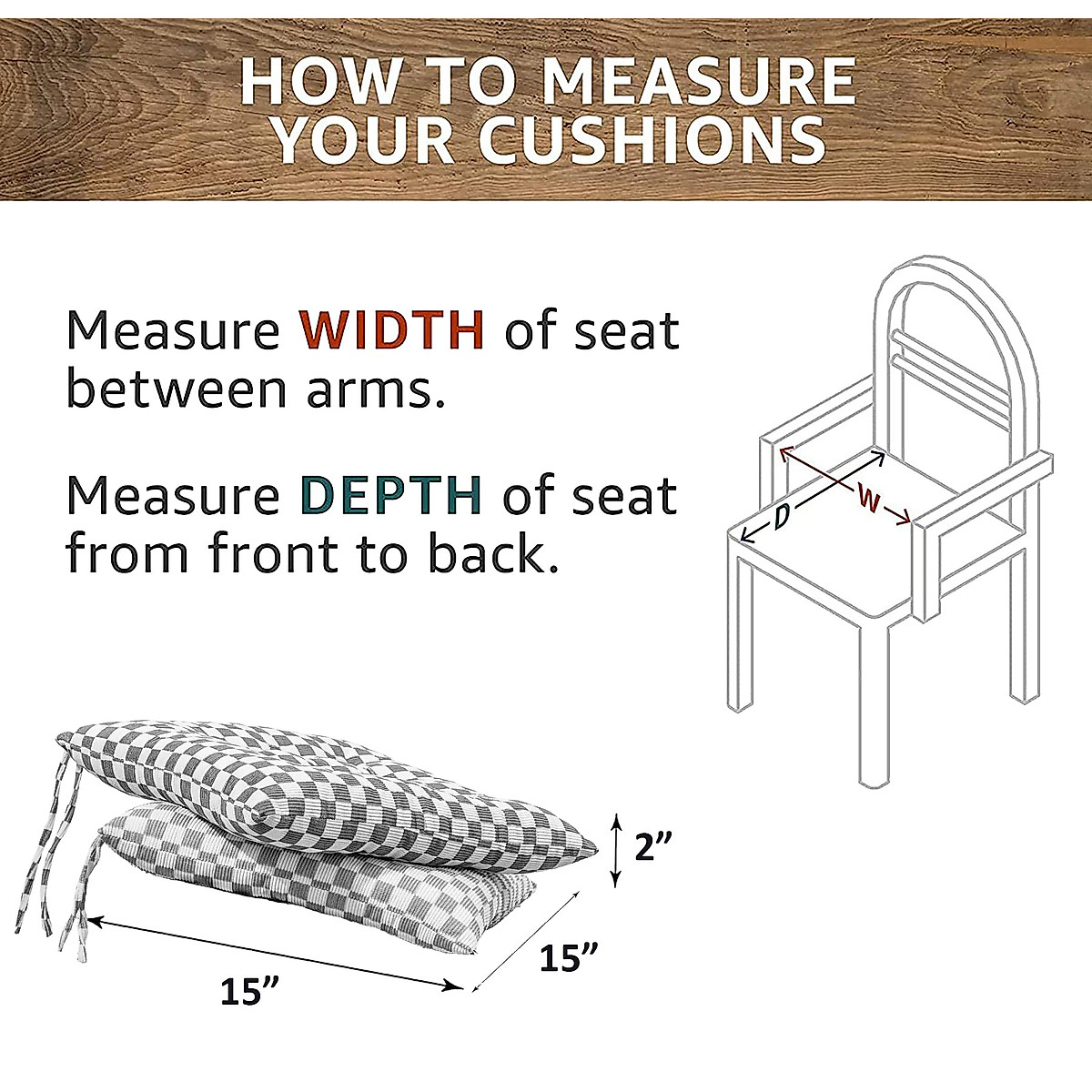 Chair Cushions for Dining Chairs 4 Pack - Seat Cushions for Kitchen Chairs, Chair Pads for Dining Chairs, Kitchen Chair Cushions for Home Kitchen & Dining Room Chairs (Dark Coffee, 4)