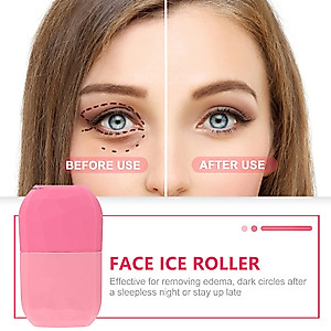 Beaupretty Facial Massage Ice Roller Skin Care Cooling Anti- Wrinkles Skin Care Eye Roller Skin Care Tool for Wrinkles Reduce Puffiness (Pink)