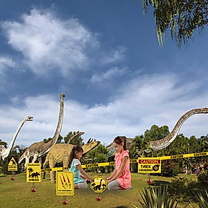 13 pcs Dinosaur Birthday Party Supplies, Dinosaur Party Decorations for Boys Kid Birthday Party Baby Shower，11.8 inch Dinosaur Theme Party Wall Decor Signs with Yellow Caution Tape