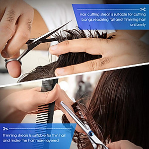 Hair Cutting Scissors Kits, 10 Pcs Stainless Steel Hairdressing Shears Set Professional Thinning Scissors For Barber/Salon/Home/Men/Women/Kids/Adults Shear Sets