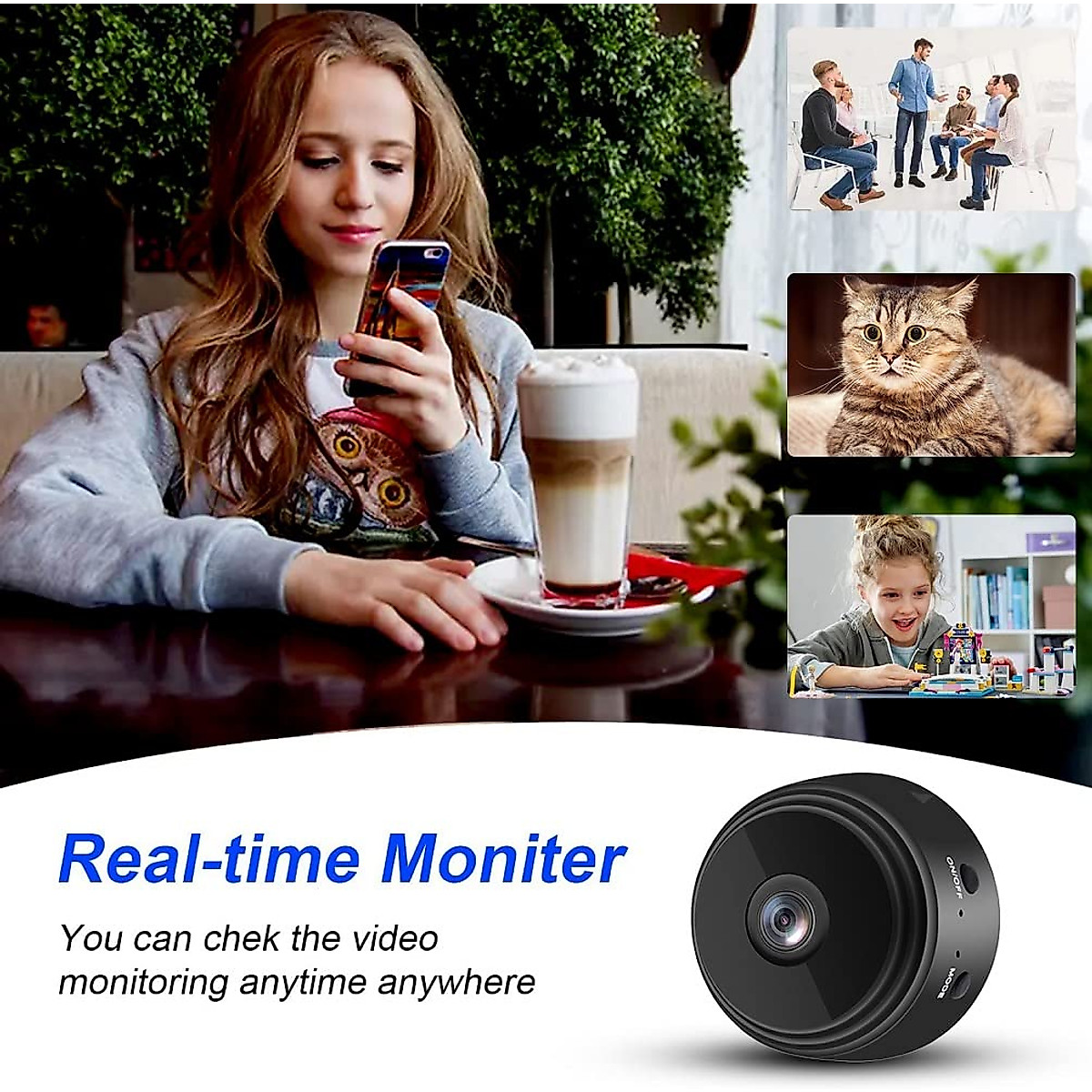 MOSAJIE 2023 Upgraded 1080P Home Security Camera Detector - Indoor Camera Home Security Camera Wireless WiFi Camera - Car Cameras for Surveillance