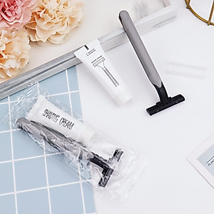 Disposable Razors in Bulk Pack of 30,Black Bulk Razors Disposable Individually Wrapped Twin Blade Disposable Shaving Razors with Shaving Cream and Clear Cap Set for Homeless,Hotel,Charity,Travel