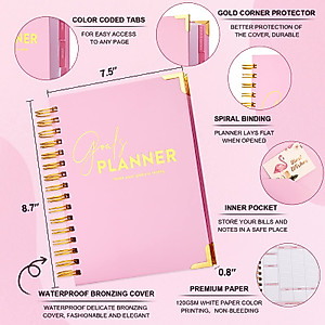 A5 Undated Daily Weekly Monthly Diary Journal Planner Agenda Notebook-Make Your Goals a Reality -Gratitude & Goals 6 Month Hardcover Spiral Bound Journal