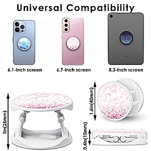 Cell Phone Stand Foldable Expanding Phone Sockets Finger Grip Holder for Smartphone and Tablets - Glitter Pink
